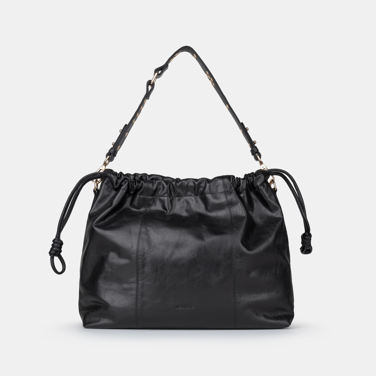 ELLIOT MINI BLACK (GOLD) - NEUVILLE - Leather bag